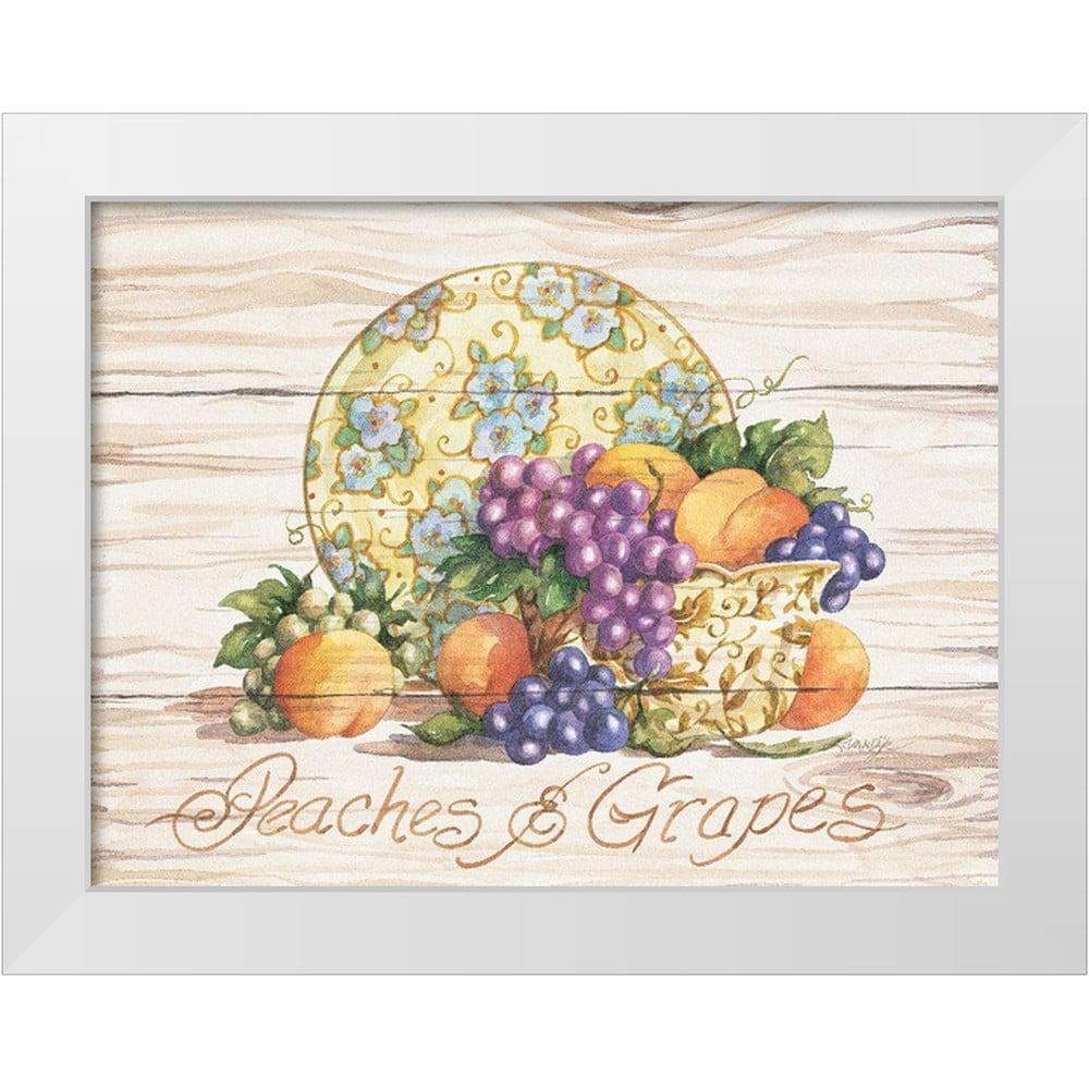Unknown 14x12 White Modern Wood Framed Museum Art Print Titled - Peaches and Grapes - Walmart.com