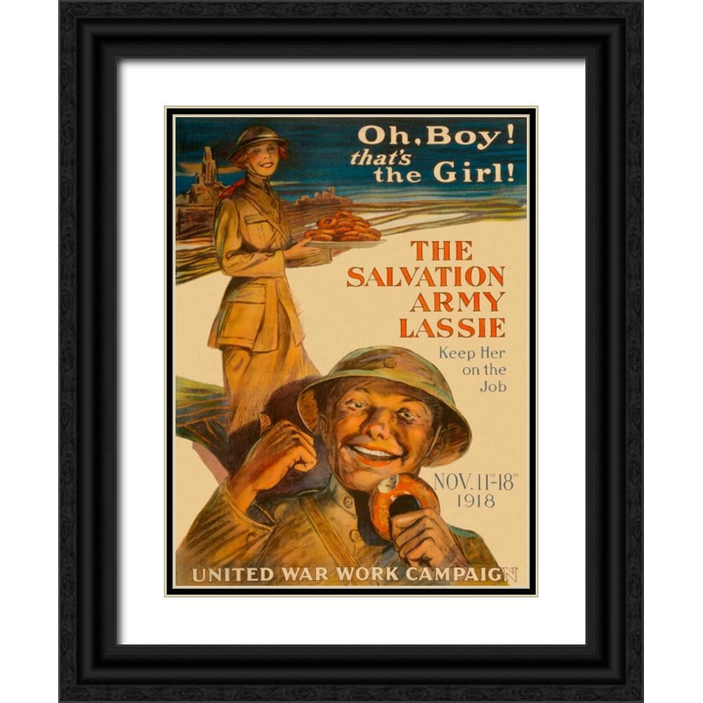 Unknown 15x18 Black Ornate Wood Framed with Double Matting Museum Art ...