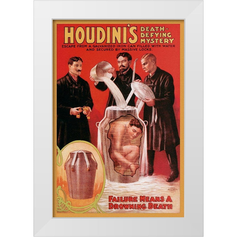 Unknown 17x24 White Modern Wood Framed Museum Art Print Titled - Magicians: Houdinis Death ...