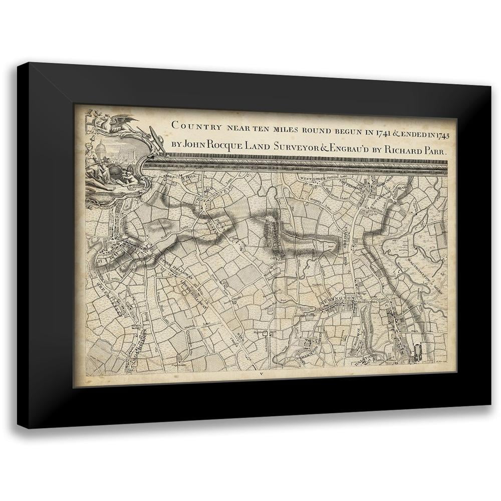 Unknown 18x15 Black Modern Framed Museum Art Print Titled - Map of ...