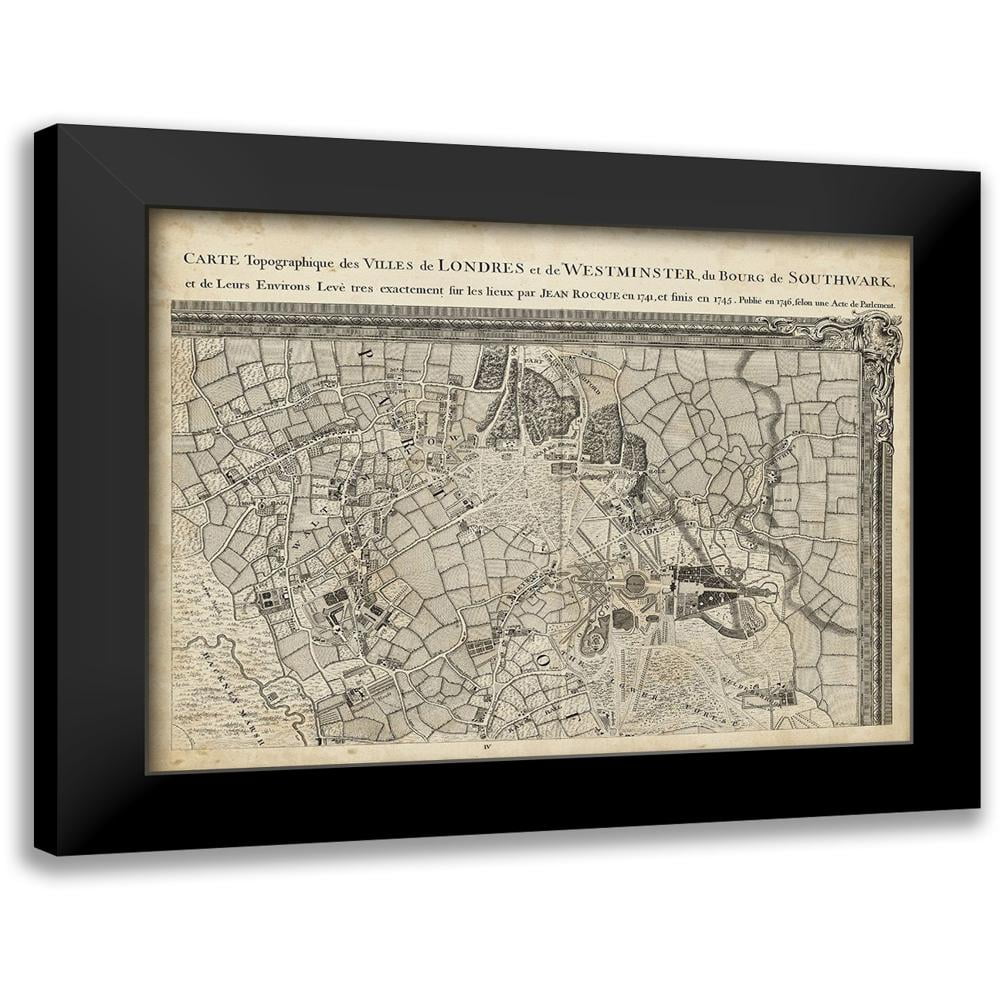 Unknown 18x15 Black Modern Framed Museum Art Print Titled - Map of ...
