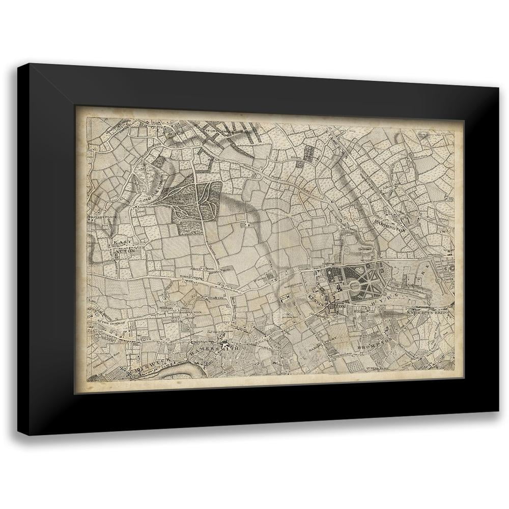 Unknown 18x15 Black Modern Framed Museum Art Print Titled - Map of ...
