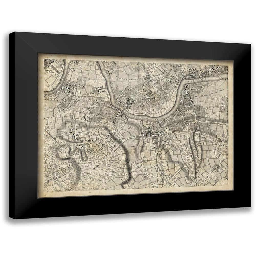 Unknown 18x15 Black Modern Framed Museum Art Print Titled - Map of ...