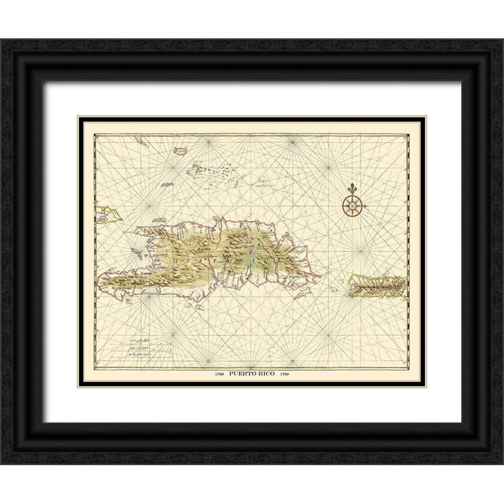 Unknown 18x15 Black Ornate Wood Framed with Double Matting Museum Art ...