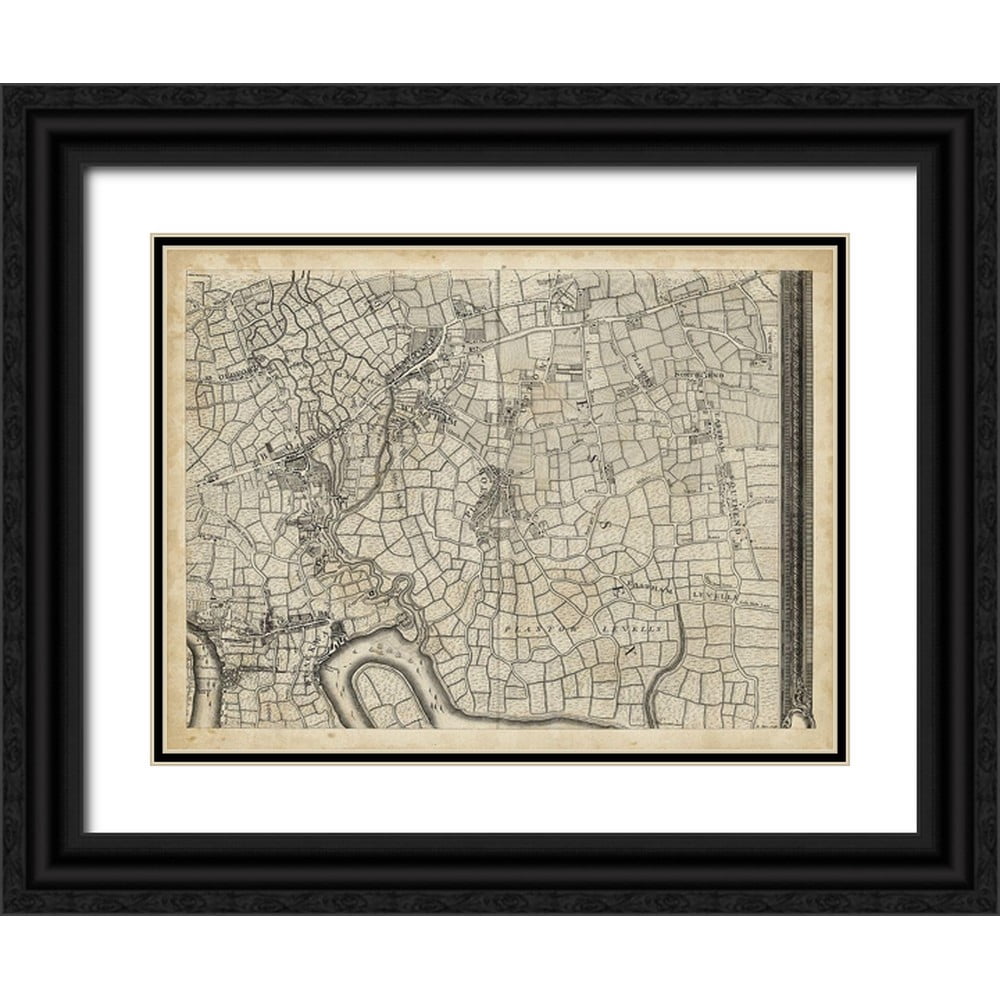 Unknown 18x15 Black Ornate Wood Framed with Double Matting Museum Art ...