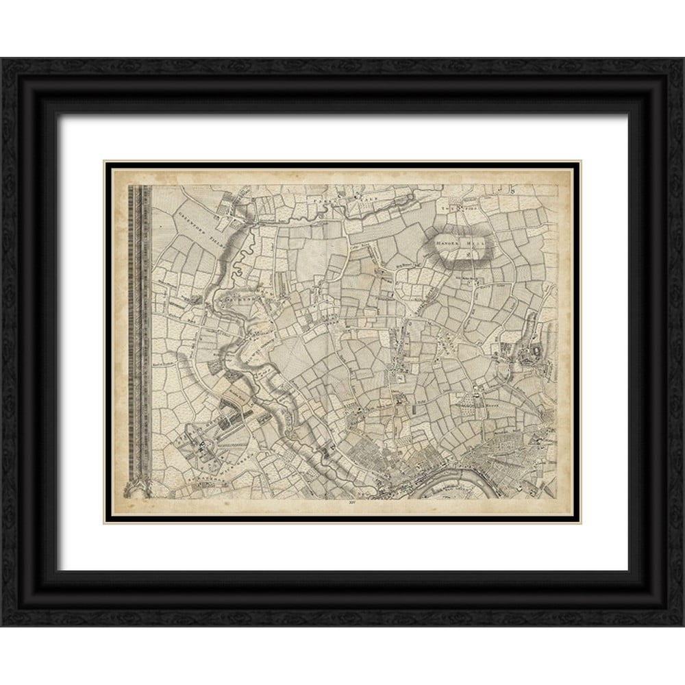 Unknown 18x15 Black Ornate Wood Framed with Double Matting Museum Art ...