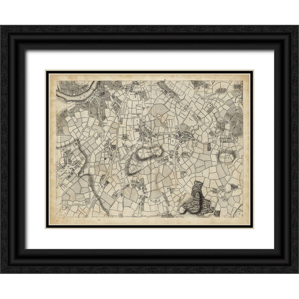 Unknown 18x15 Black Ornate Wood Framed with Double Matting Museum Art ...