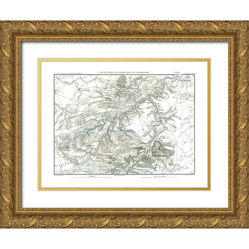 Unknown 18x15 Gold Ornate Wood Framed with Double Matting Museum Art ...