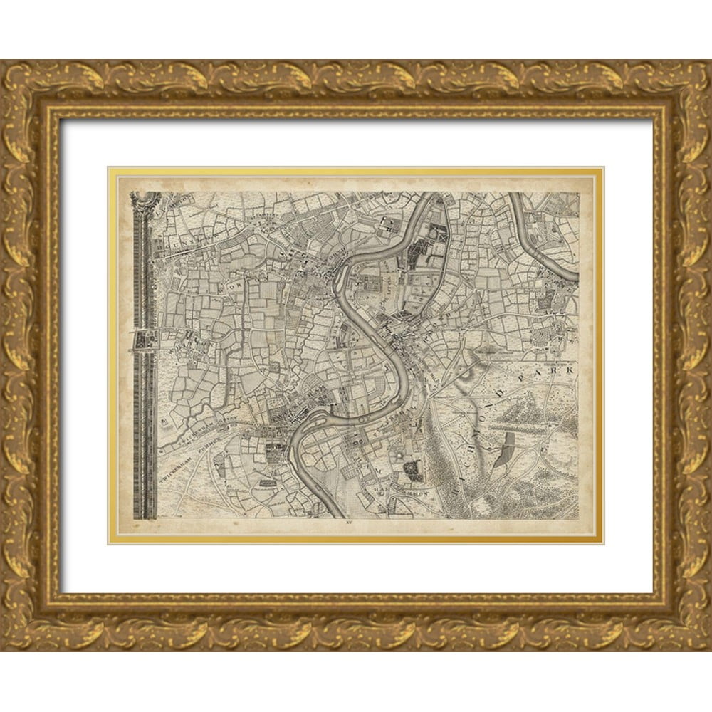 Unknown 18x15 Gold Ornate Wood Framed with Double Matting Museum Art ...