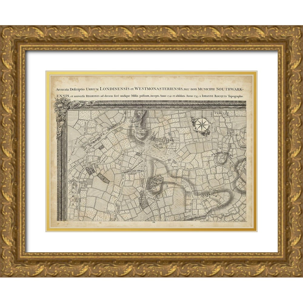 Unknown 18x15 Gold Ornate Wood Framed with Double Matting Museum Art ...