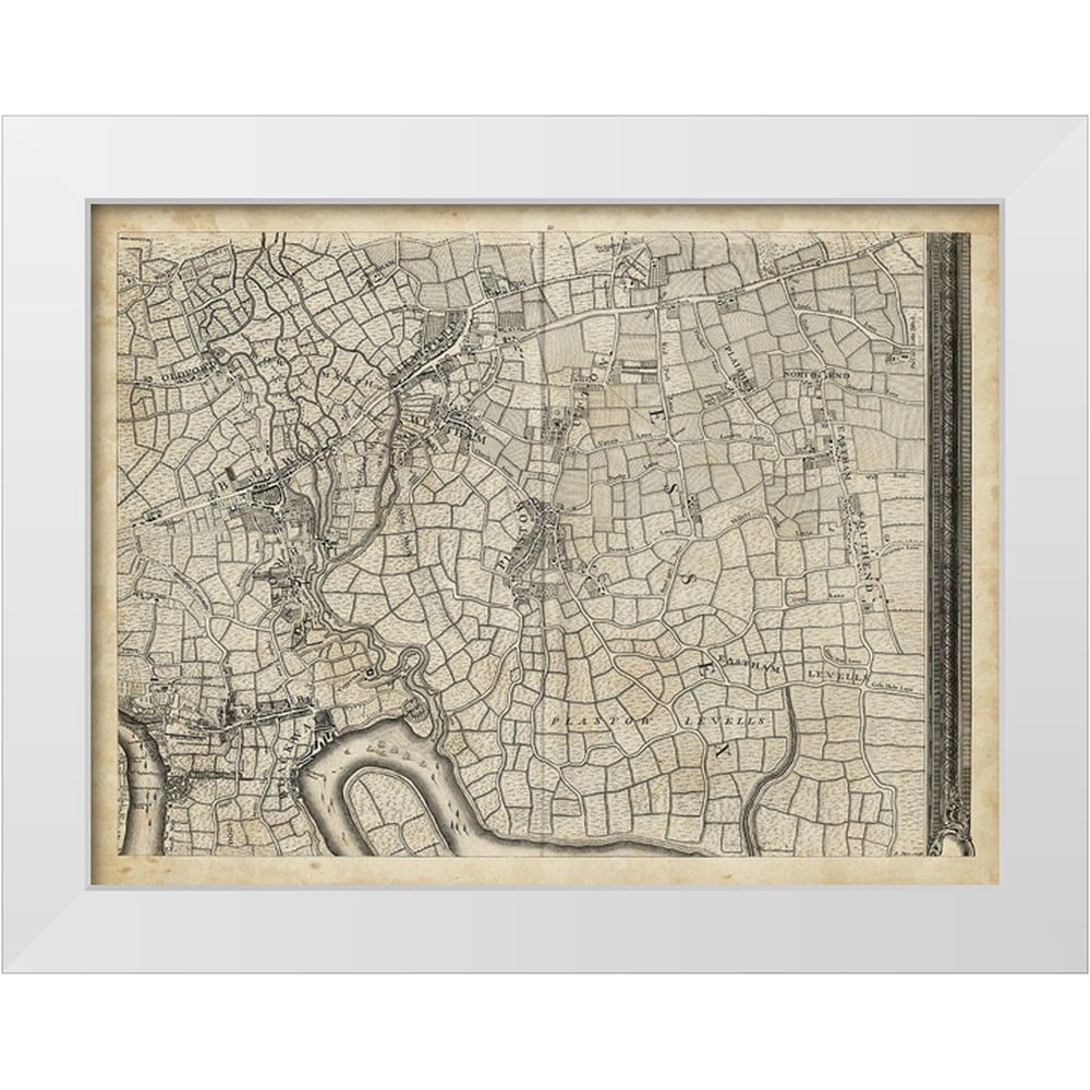 Unknown 18x15 White Modern Wood Framed Museum Art Print Titled - Map of ...