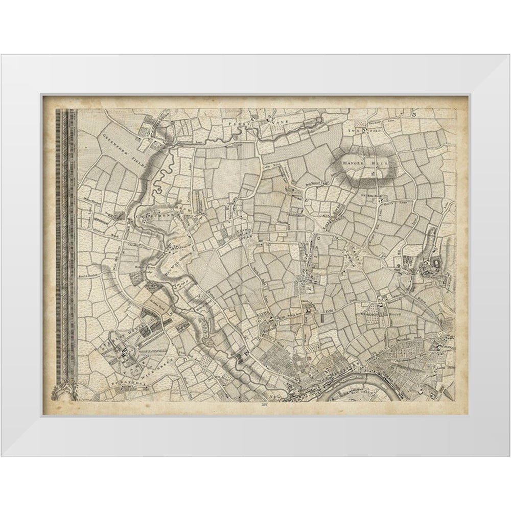 Unknown 18x15 White Modern Wood Framed Museum Art Print Titled - Map of ...