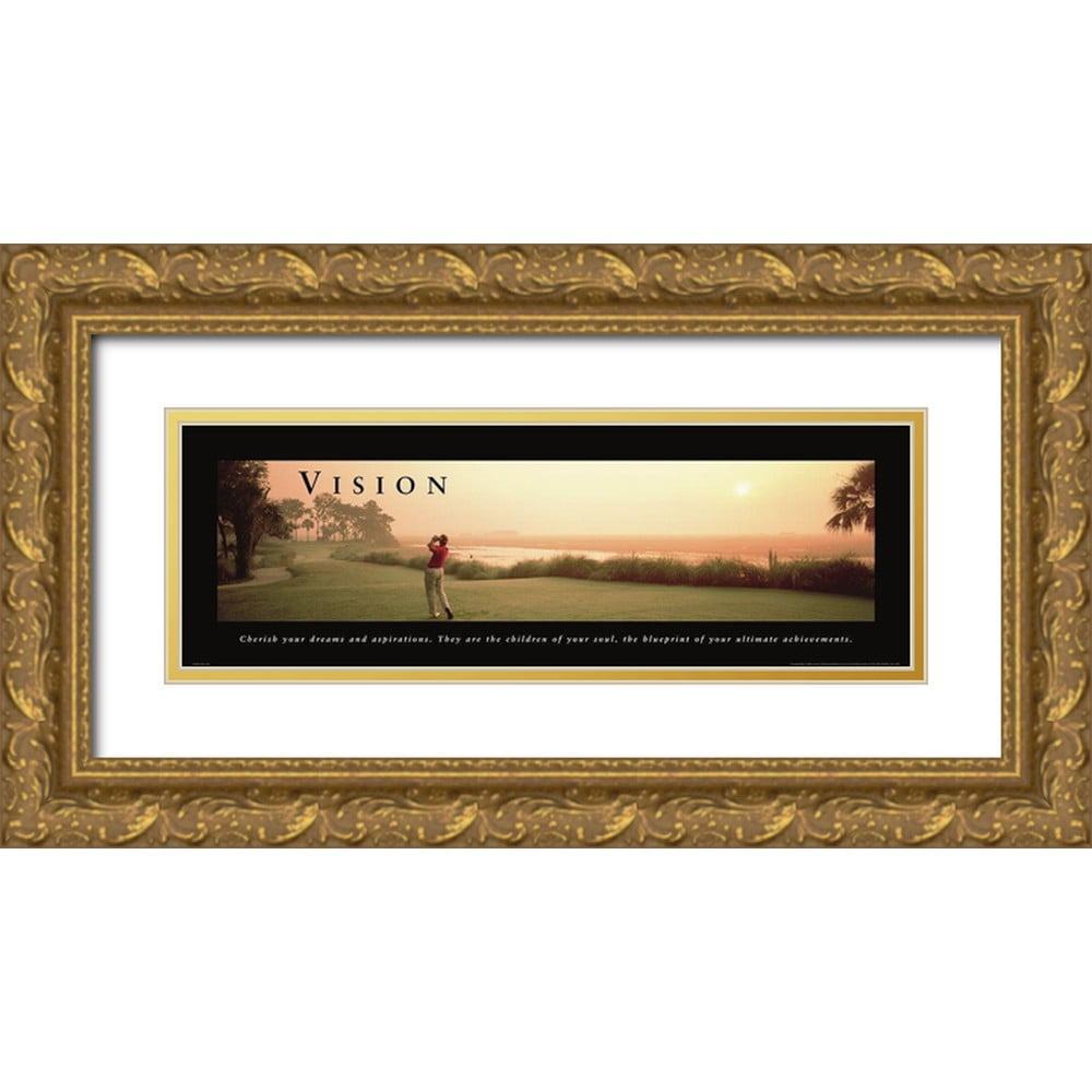 Unknown 18x9 Gold Ornate Wood Framed with Double Matting Museum Art ...