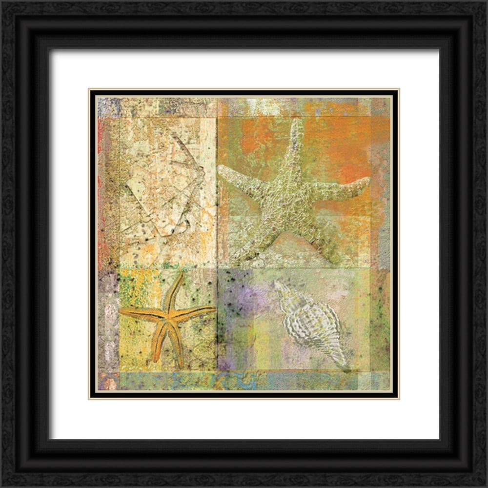 Unknown 20x20 Black Ornate Wood Framed with Double Matting Museum Art ...