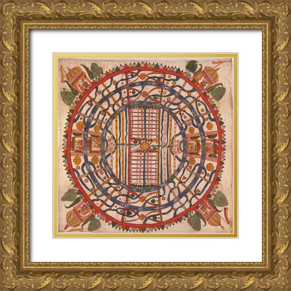 Unknown 20x20 Gold Ornate Wood Framed with Double Matting Museum Art ...
