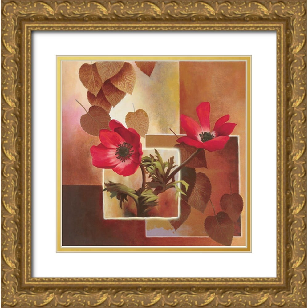 Unknown 20x20 Gold Ornate Wood Framed with Double Matting Museum Art ...