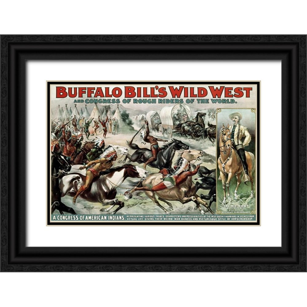 Unknown 24x17 Black Ornate Wood Framed with Double Matting Museum Art ...