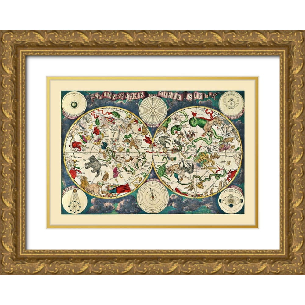 Unknown 24x18 Gold Ornate Wood Framed with Double Matting Museum Art ...