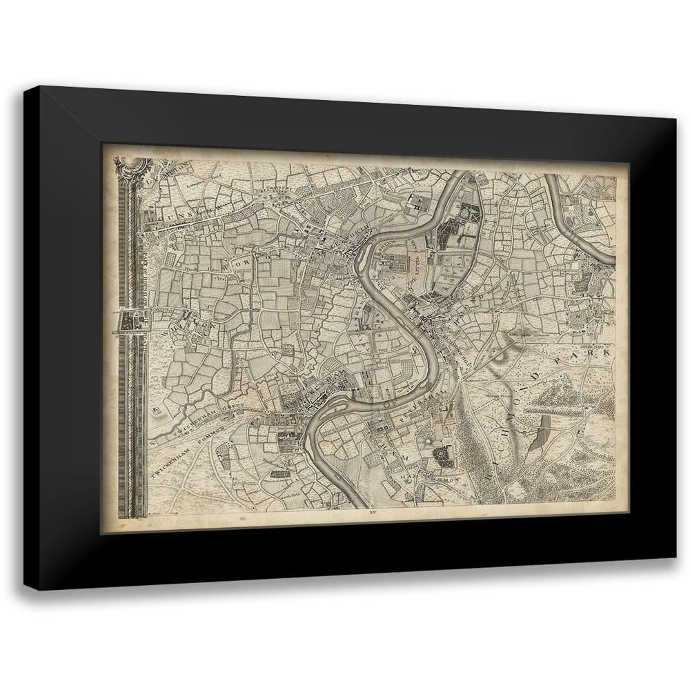 Unknown 24x19 Black Modern Framed Museum Art Print Titled - Map of ...