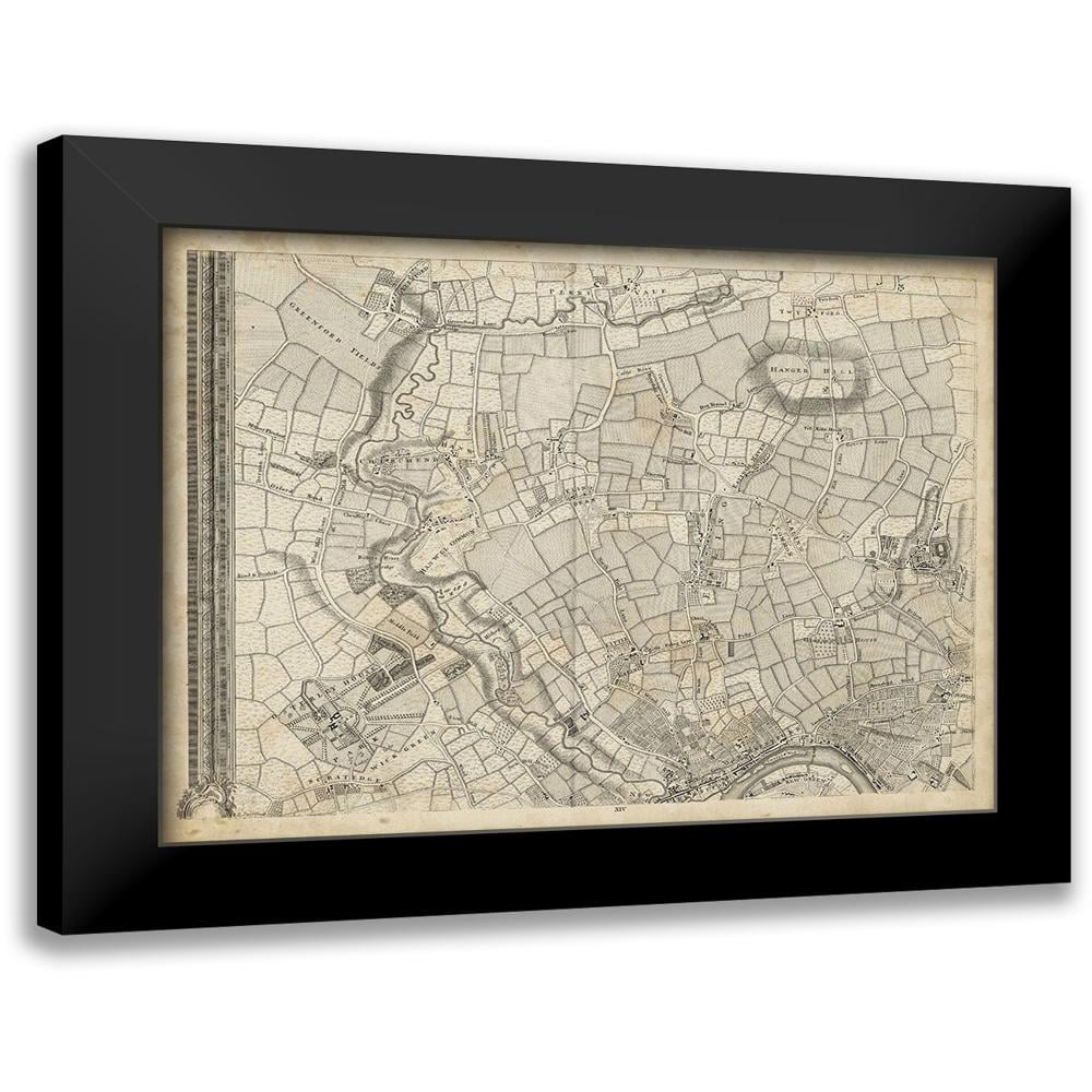 Unknown 24x19 Black Modern Framed Museum Art Print Titled - Map of ...