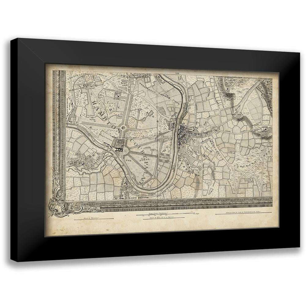 Unknown 24x19 Black Modern Framed Museum Art Print Titled - Map of ...