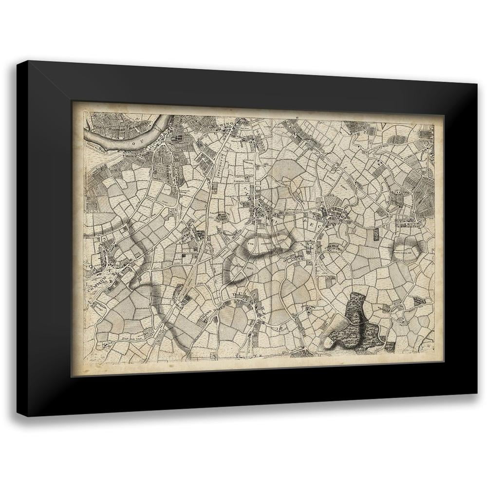 Unknown 24x19 Black Modern Framed Museum Art Print Titled - Map of ...