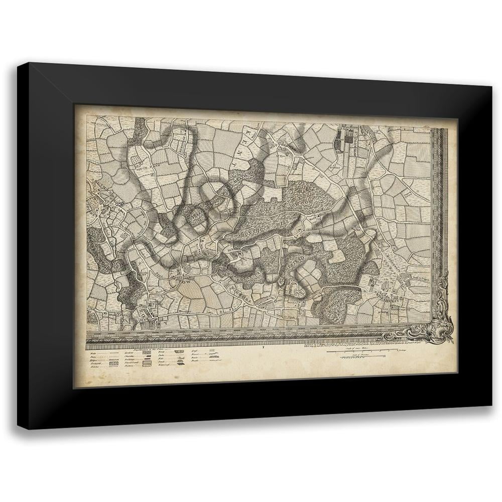 Unknown 24x19 Black Modern Framed Museum Art Print Titled - Map of ...