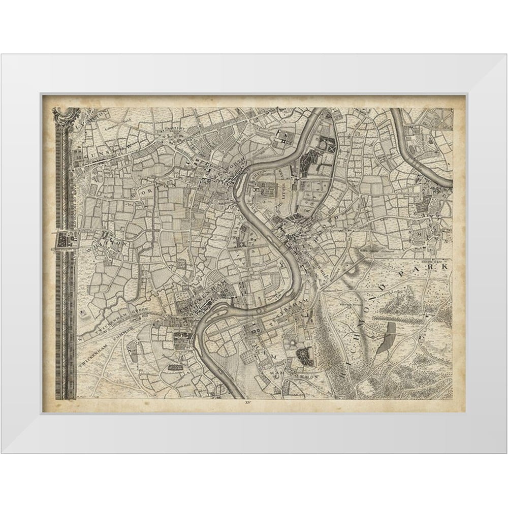 Unknown 24x19 White Modern Wood Framed Museum Art Print Titled - Map of ...