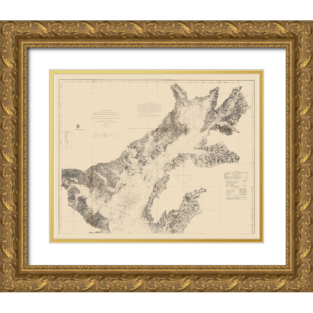 Unknown 31x26 Gold Ornate Wood Framed with Double Matting Museum Art ...
