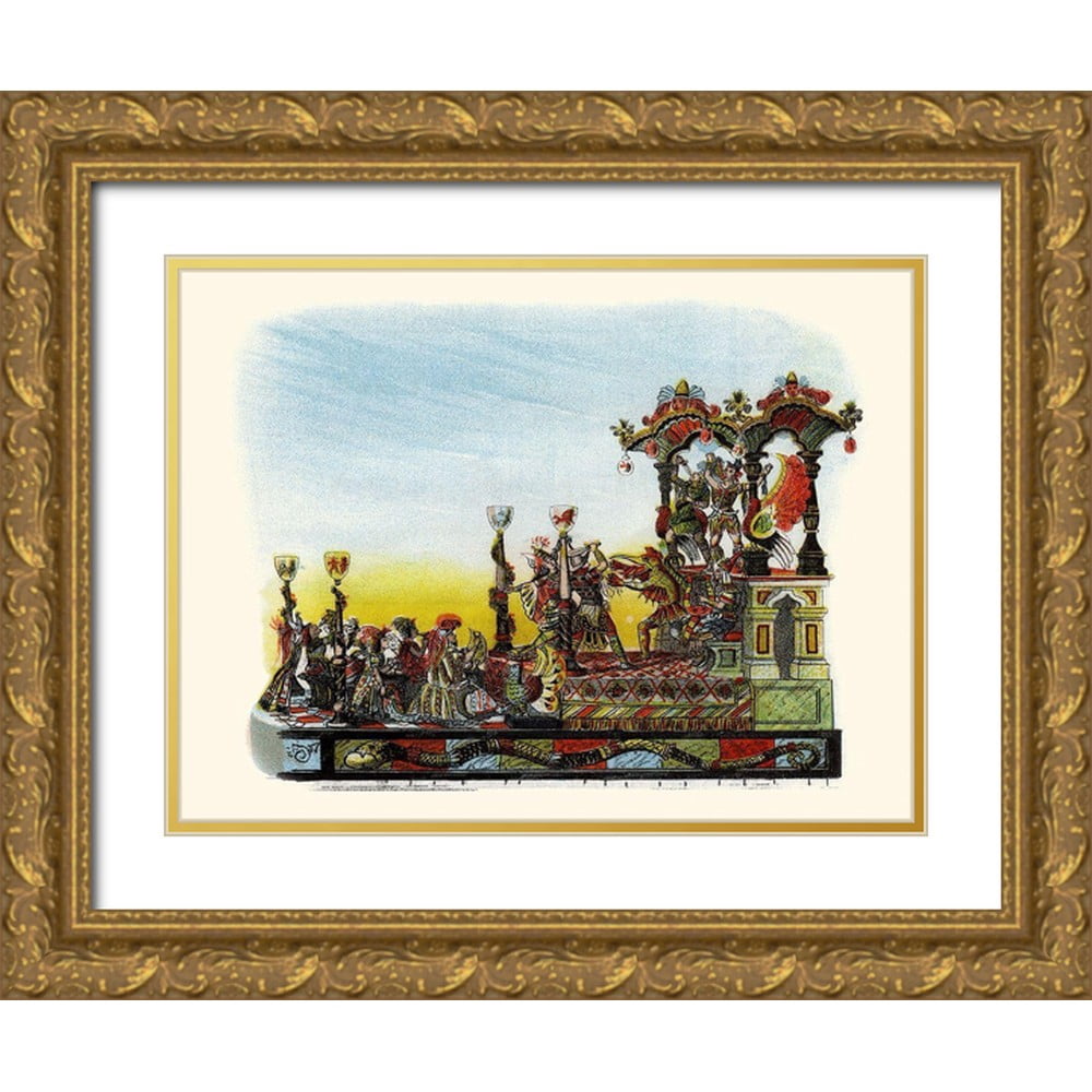 Unknown 32x25 Gold Ornate Wood Framed with Double Matting Museum Art ...
