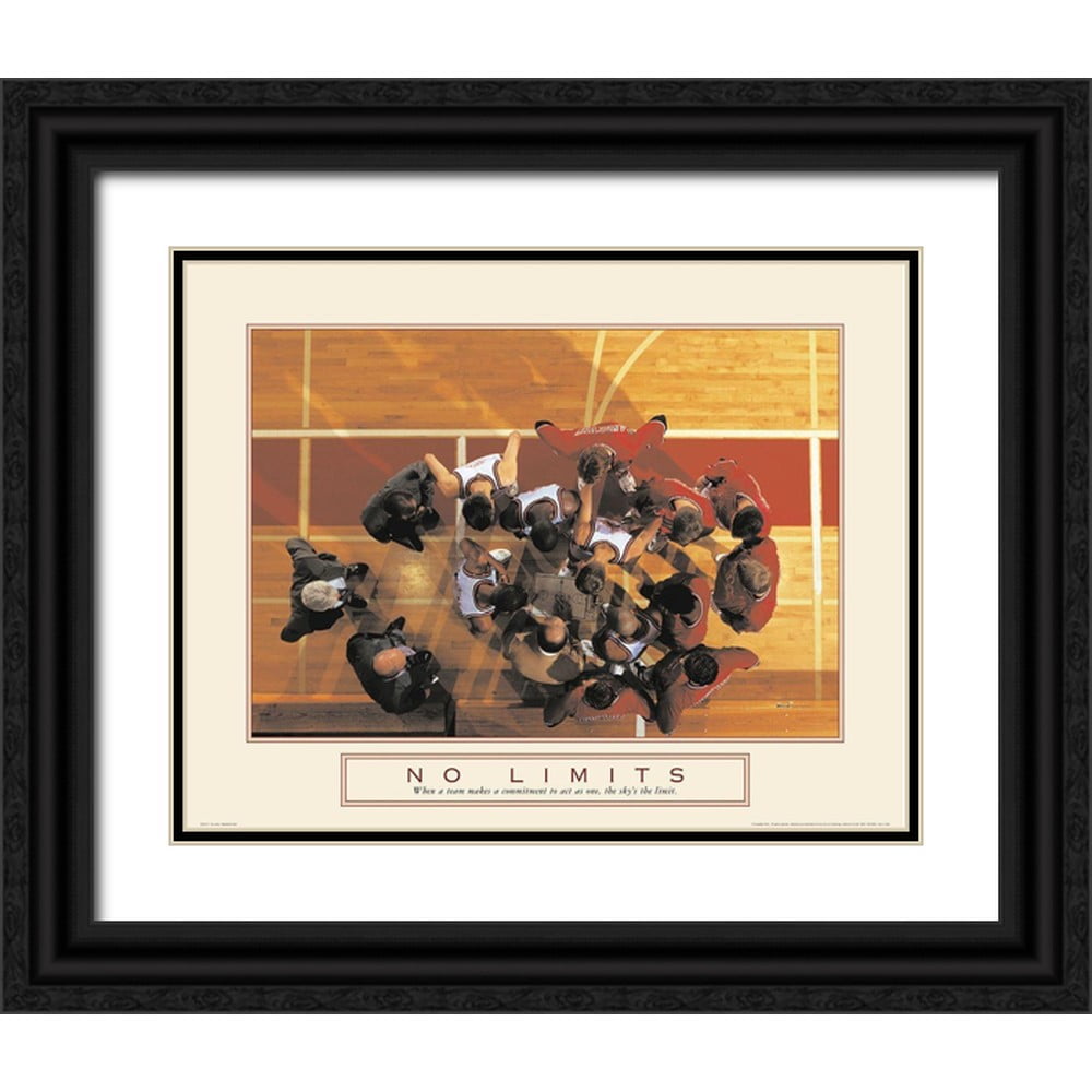 Unknown 32x26 Black Ornate Wood Framed with Double Matting Museum Art ...