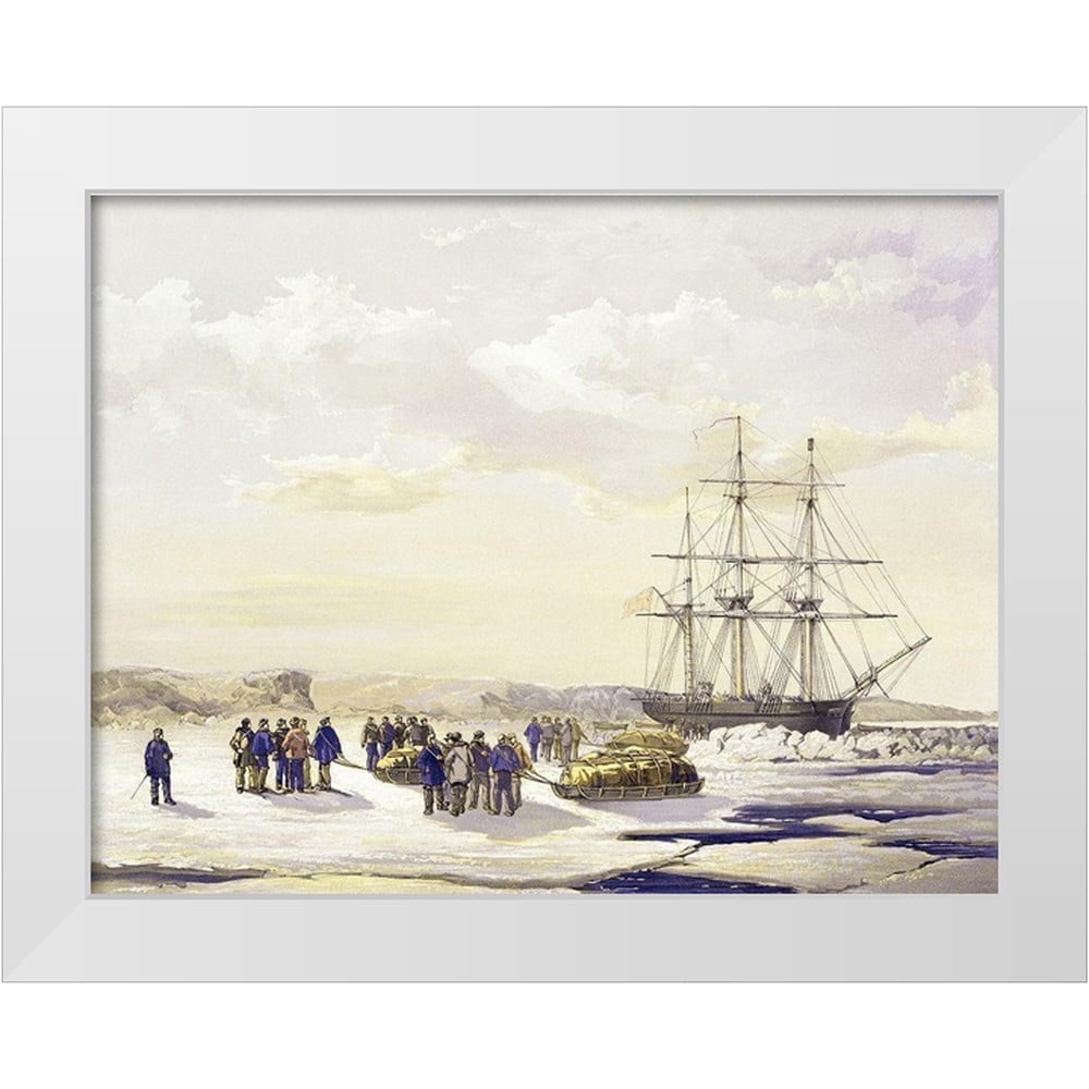 Unknown 32x26 White Modern Wood Framed Museum Art Print Titled - Sledge ...