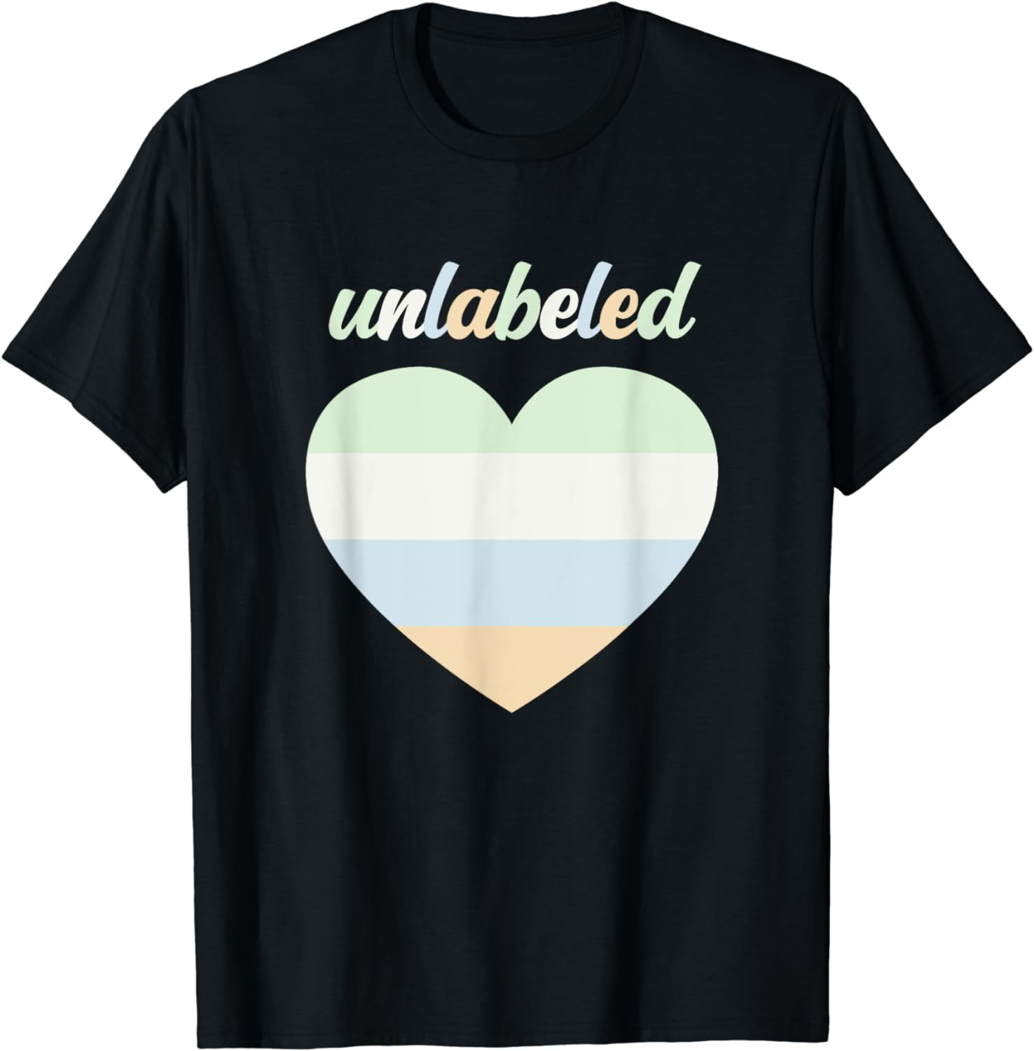Unlabeled Flag No Label Gender Ally LGBTQ+ Pride Month Heart T-Shirt ...