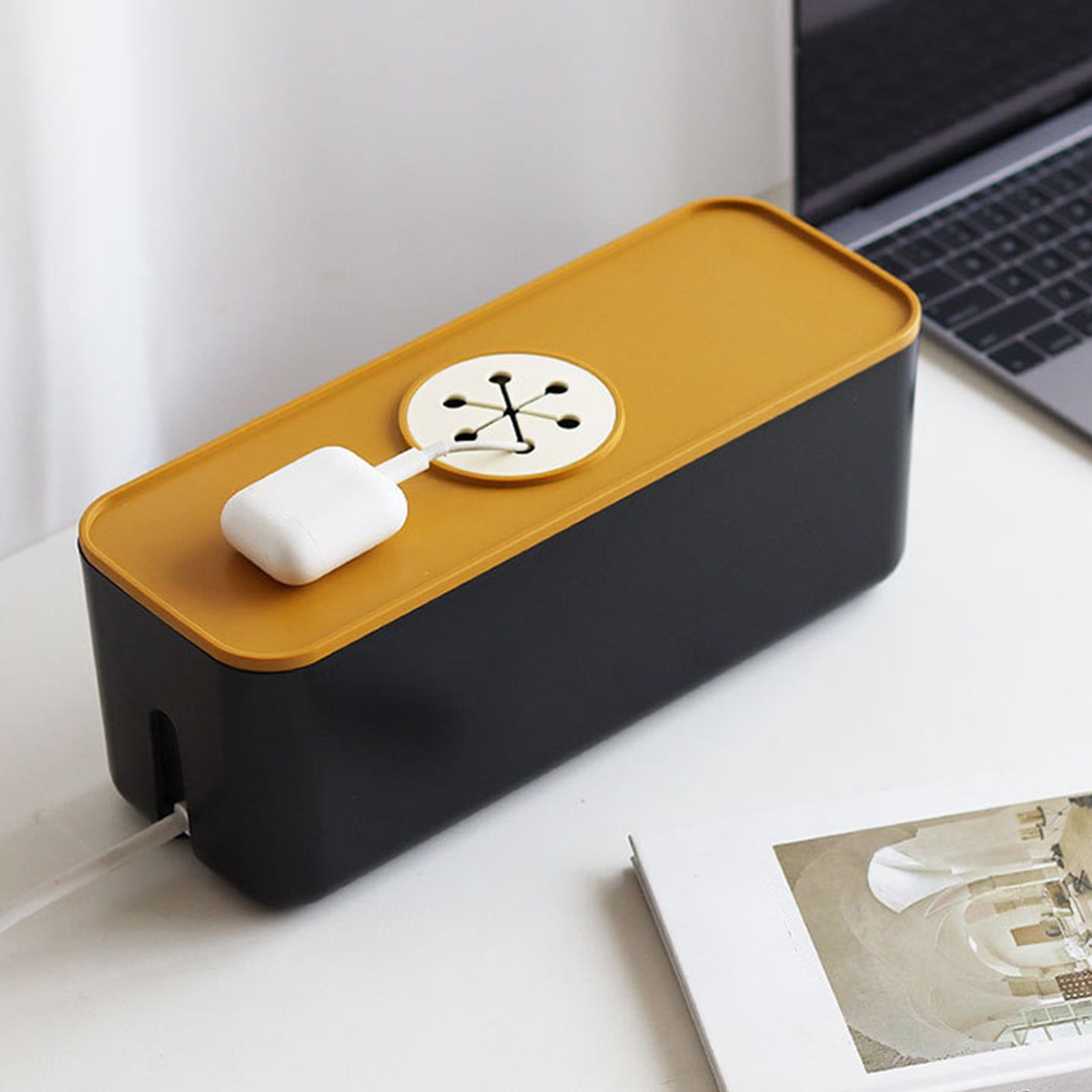 Unlbquu Cable Storage Box Charger Power Cord Storage Mobile Phone ...