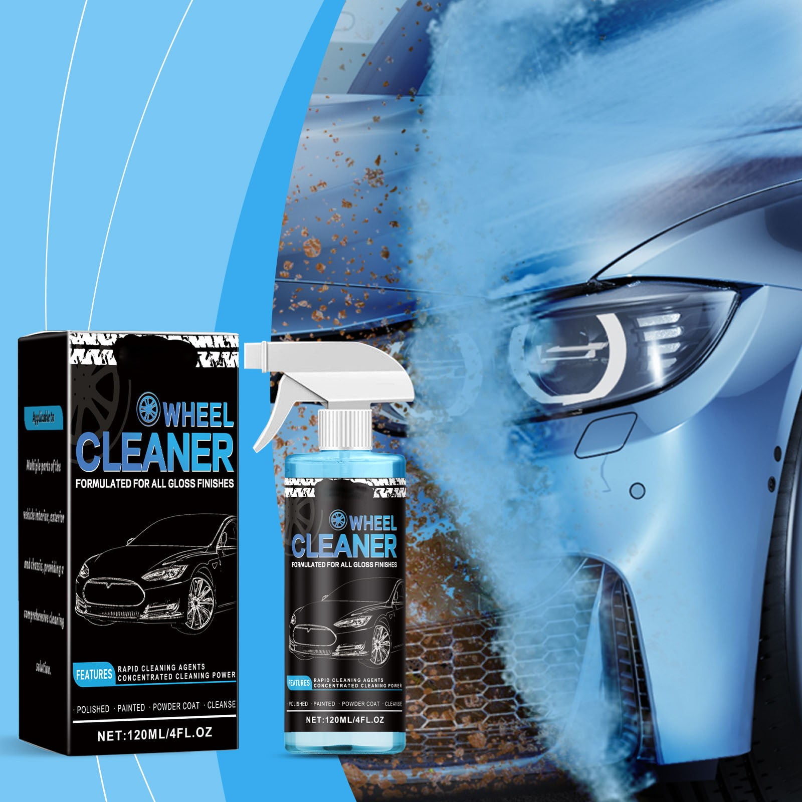Unlbquu Car Cleaner,Multi-functional Car Cleaner,Powerful Decontamination & Protection,Interior ...