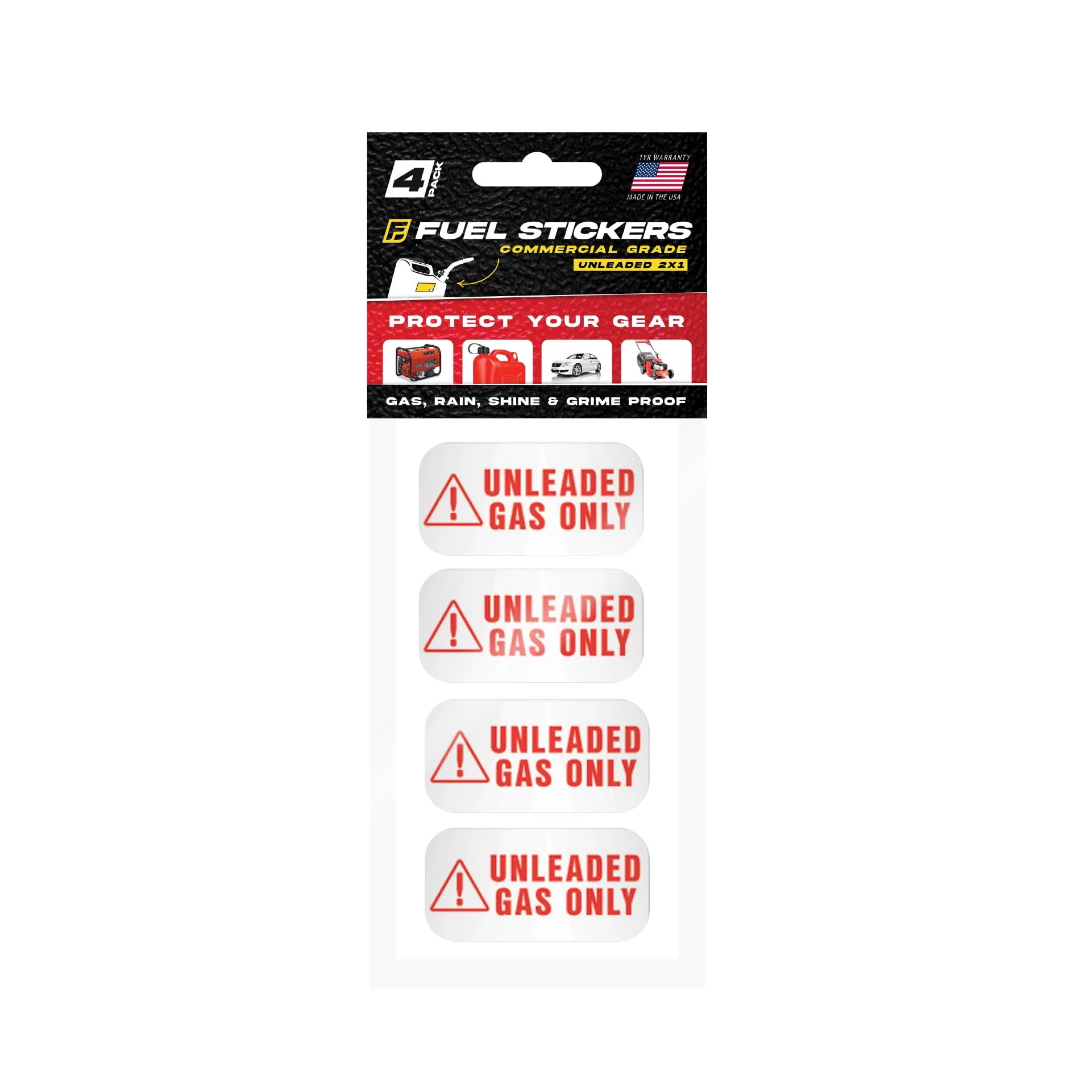 Unleaded Fuel Only Sticker | 2x1 | 4 Labels - USA Made - Walmart.com