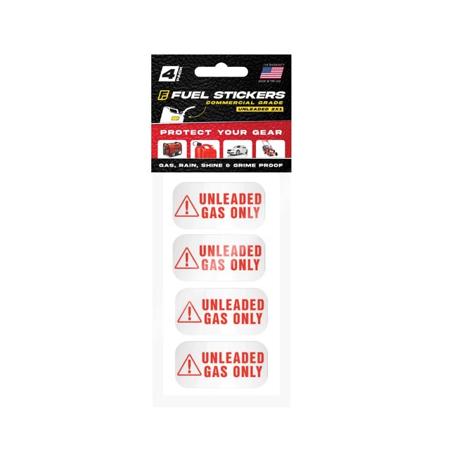 Unleaded Fuel Only Sticker | 2x1 | 4 Labels - USA Made - Walmart.com