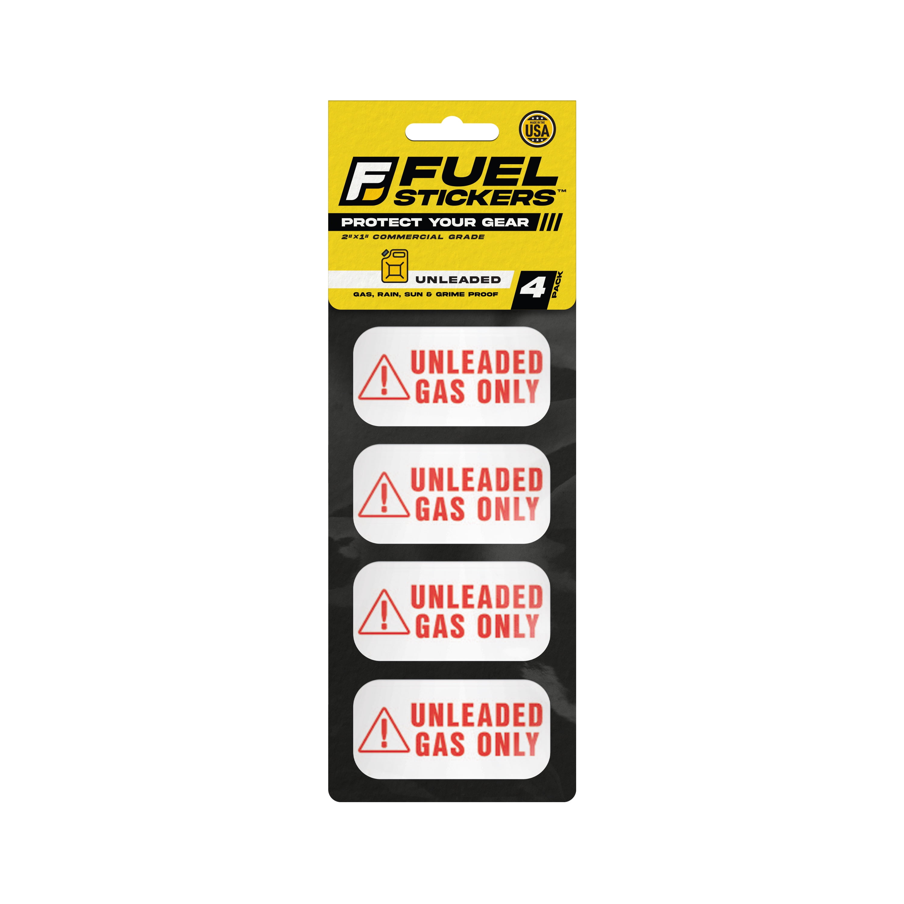 Unleaded Fuel Only Sticker | 2x1 | 4 Labels - USA Made - Walmart.com