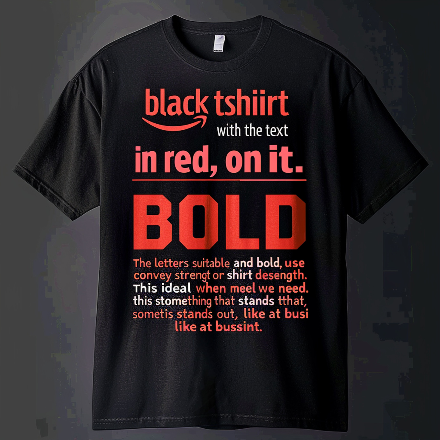 Unleash Your Boldness: Command Attention with our Red Text Black TShirt ...