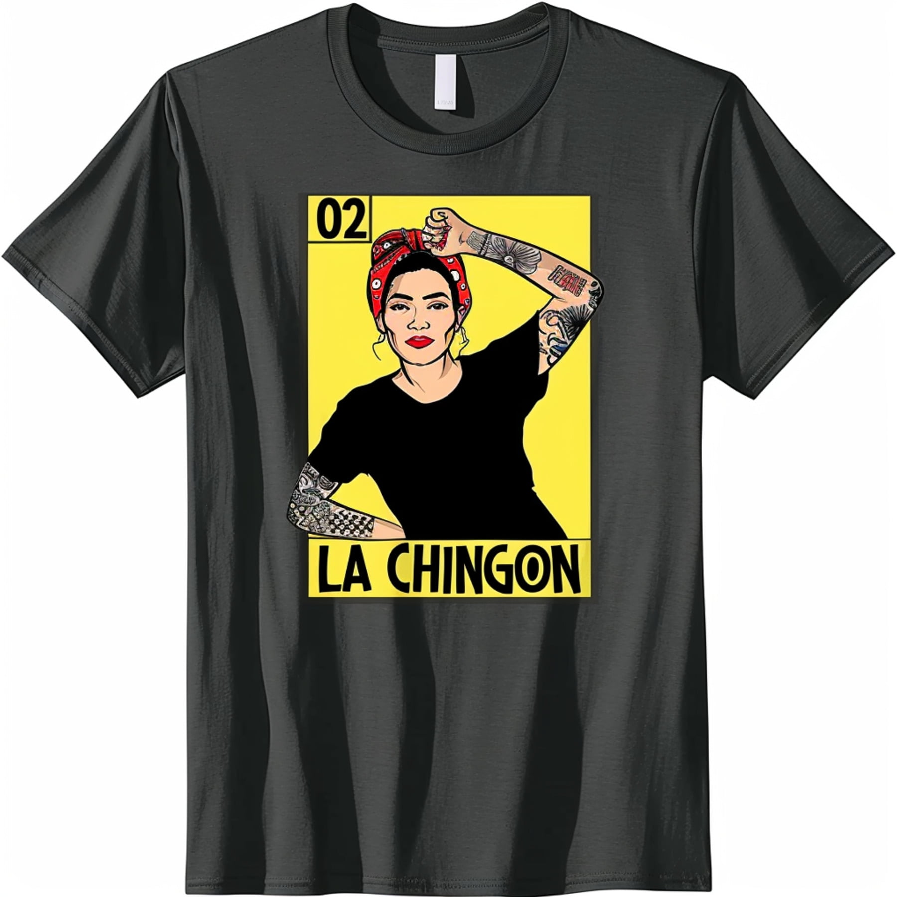 Unleash Your Inner Chingona with our 02 LA CHINGONA Black T Shirt Stand ...