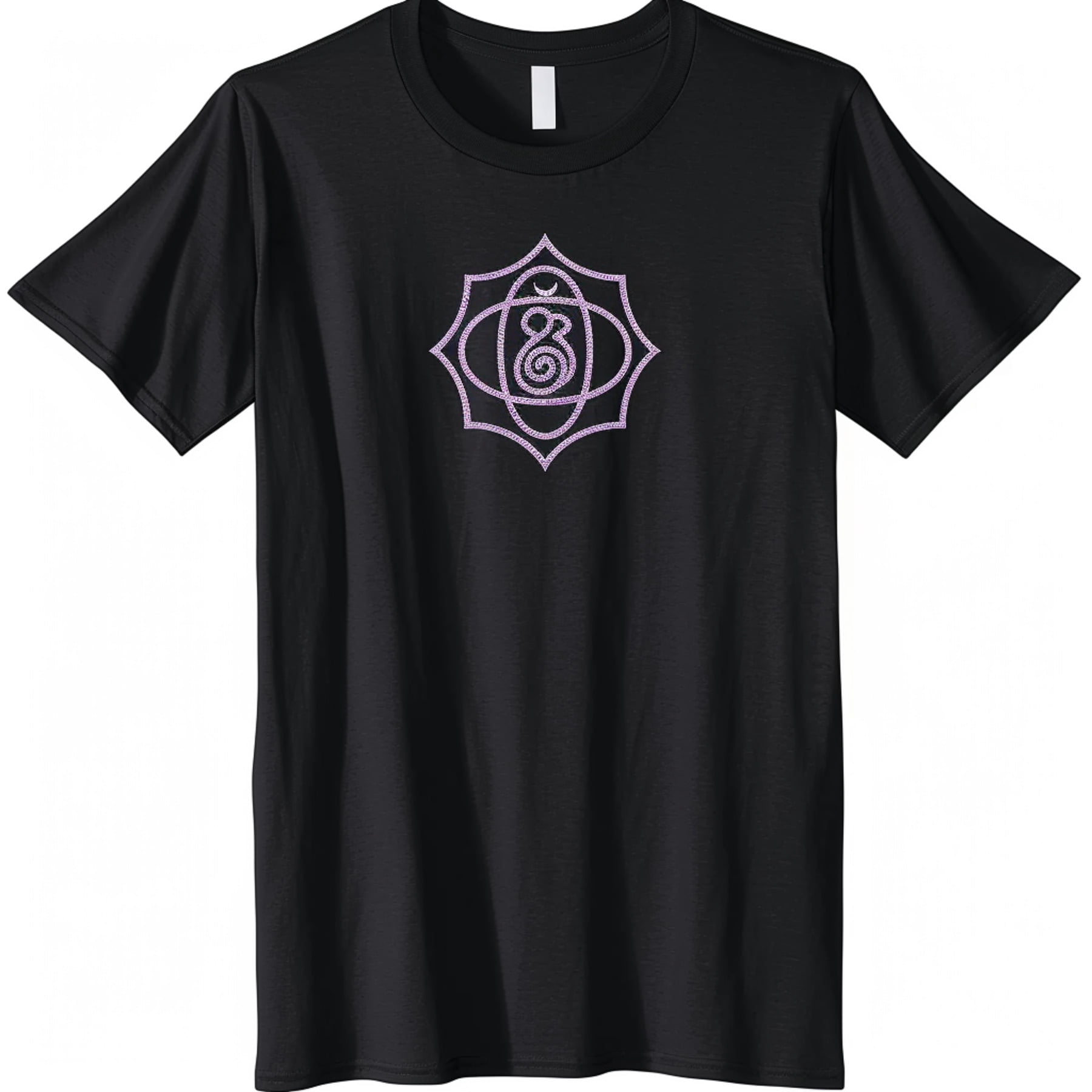Unleash Your Inner Peace: Minimalistic Violet Chakra Symbol Black T ...