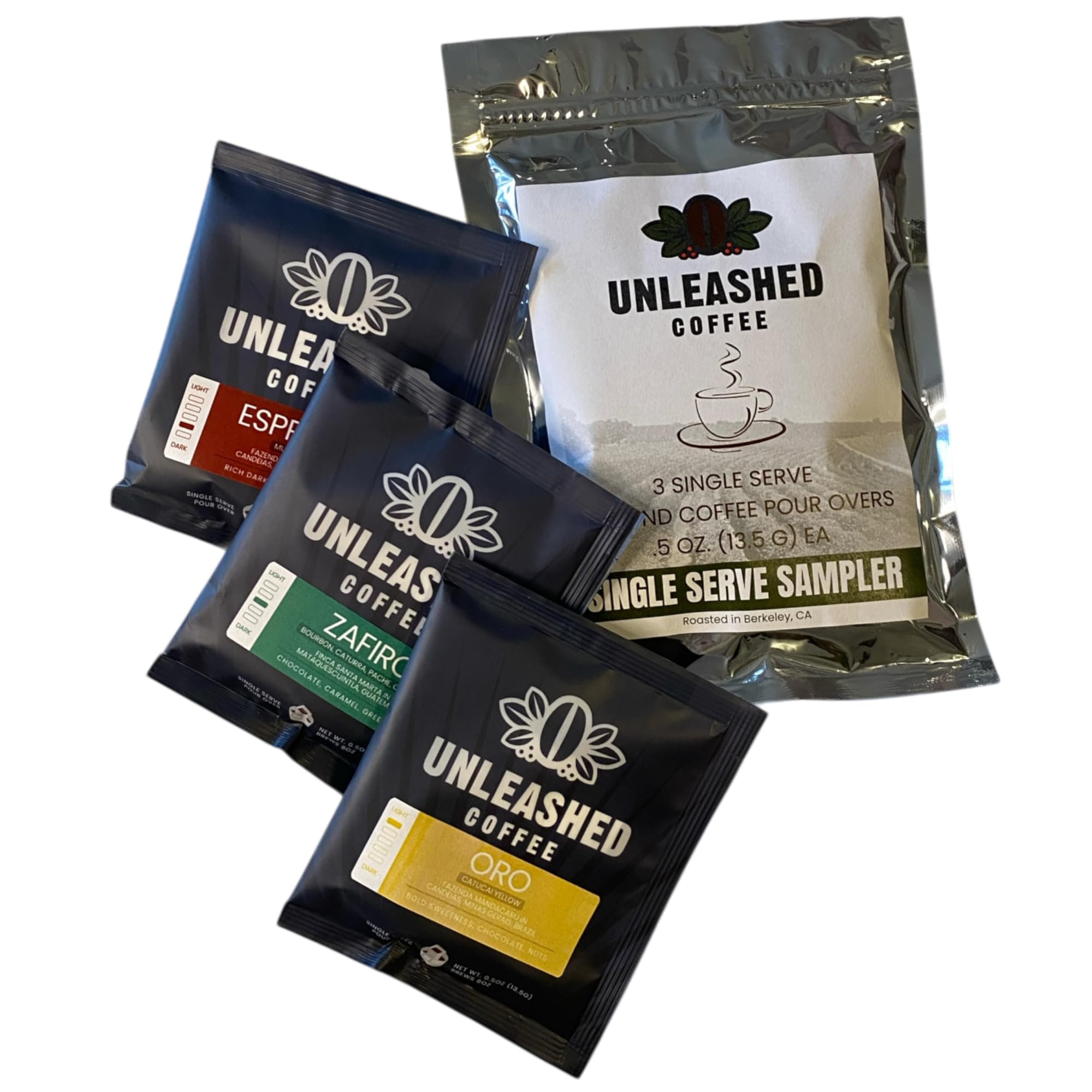 Unleashed Coffee Single Serve OKA4 Sampler | Includes Three Coffees ...