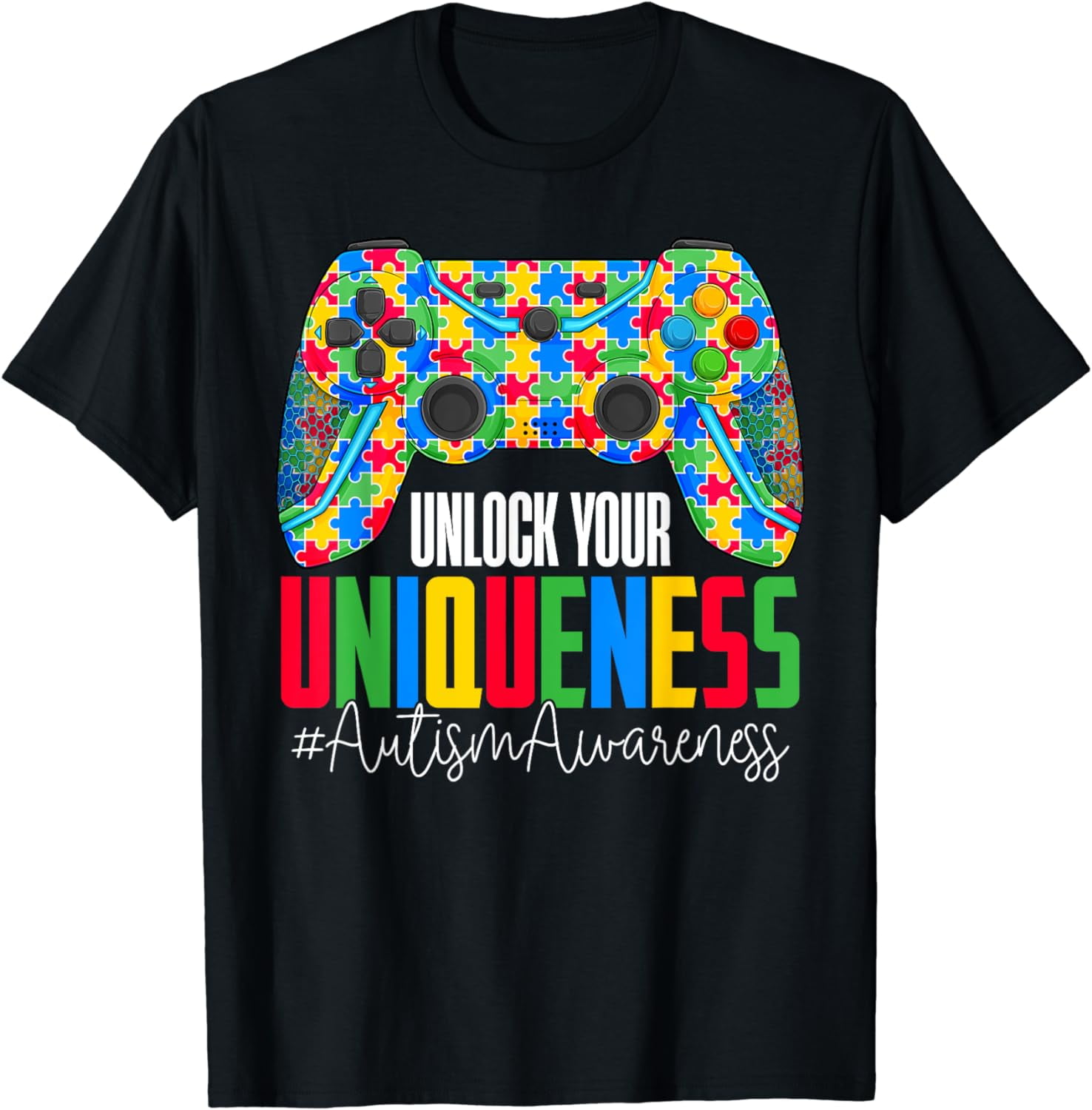 Unlock Your Uniqueness Puzzle Controller Autism Awareness T-Shirt ...