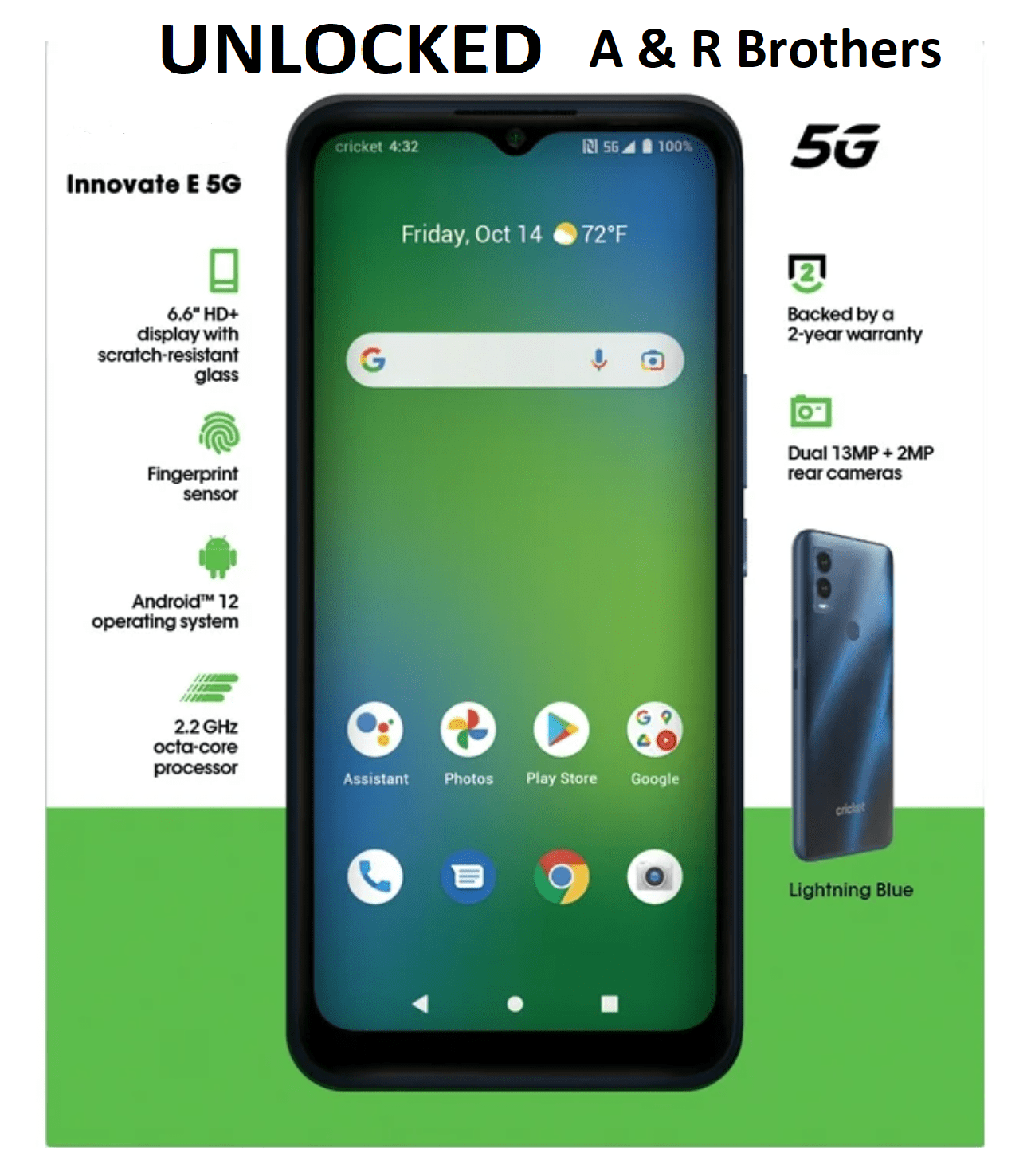 Innovate EC211004 Unlocked Big 6.8" 5G Phone with 64GB Storage & Quad ...