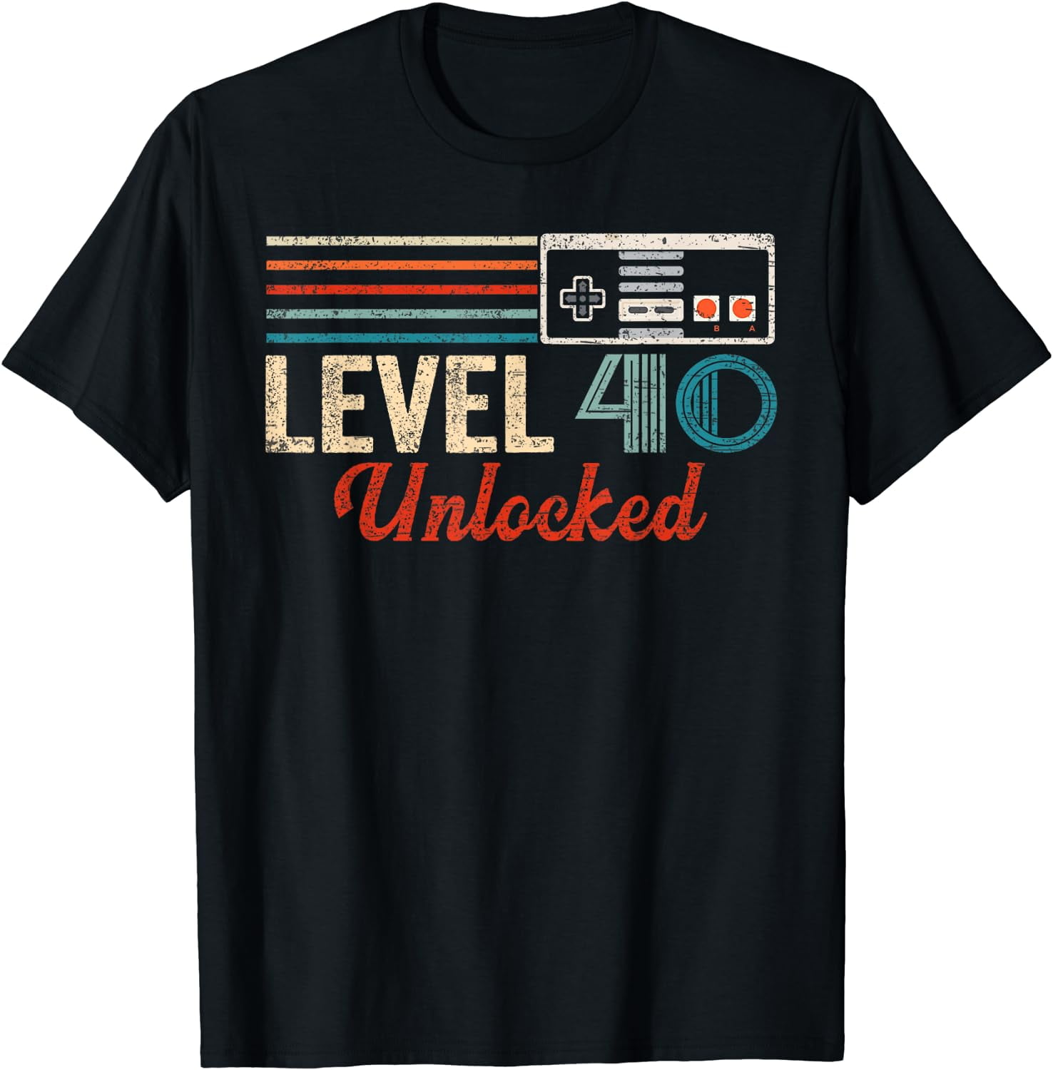 Unlocked Level 40 Birthday Boy Video Game Controller T-Shirt Black ...