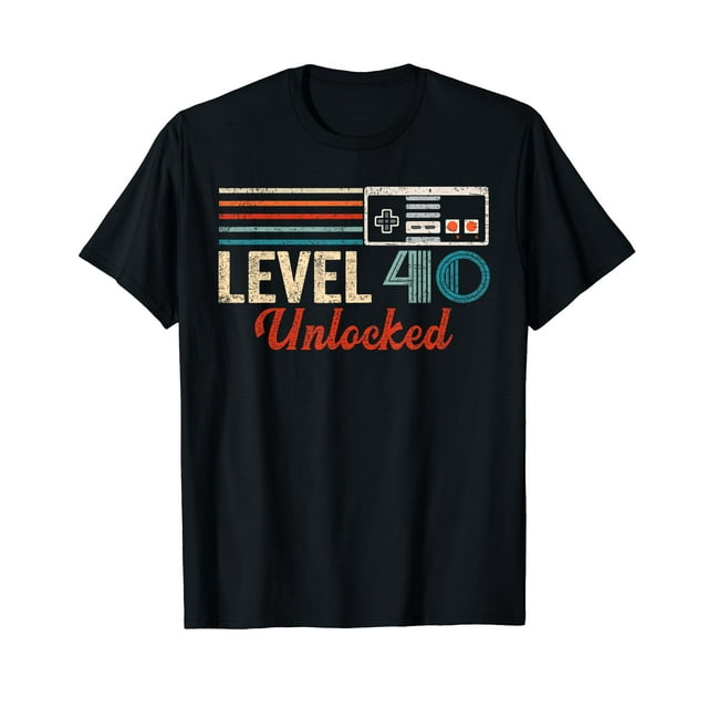 Unlocked Level 40 Birthday Boy Video Game Controller T-Shirt - Walmart.com