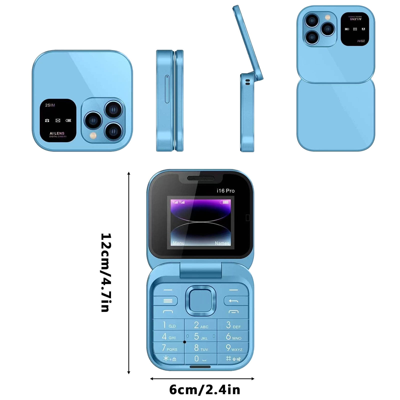 Unlocked Smartphone, Flip Mini Phone Button Elderly Phone Card 2G Multi ...