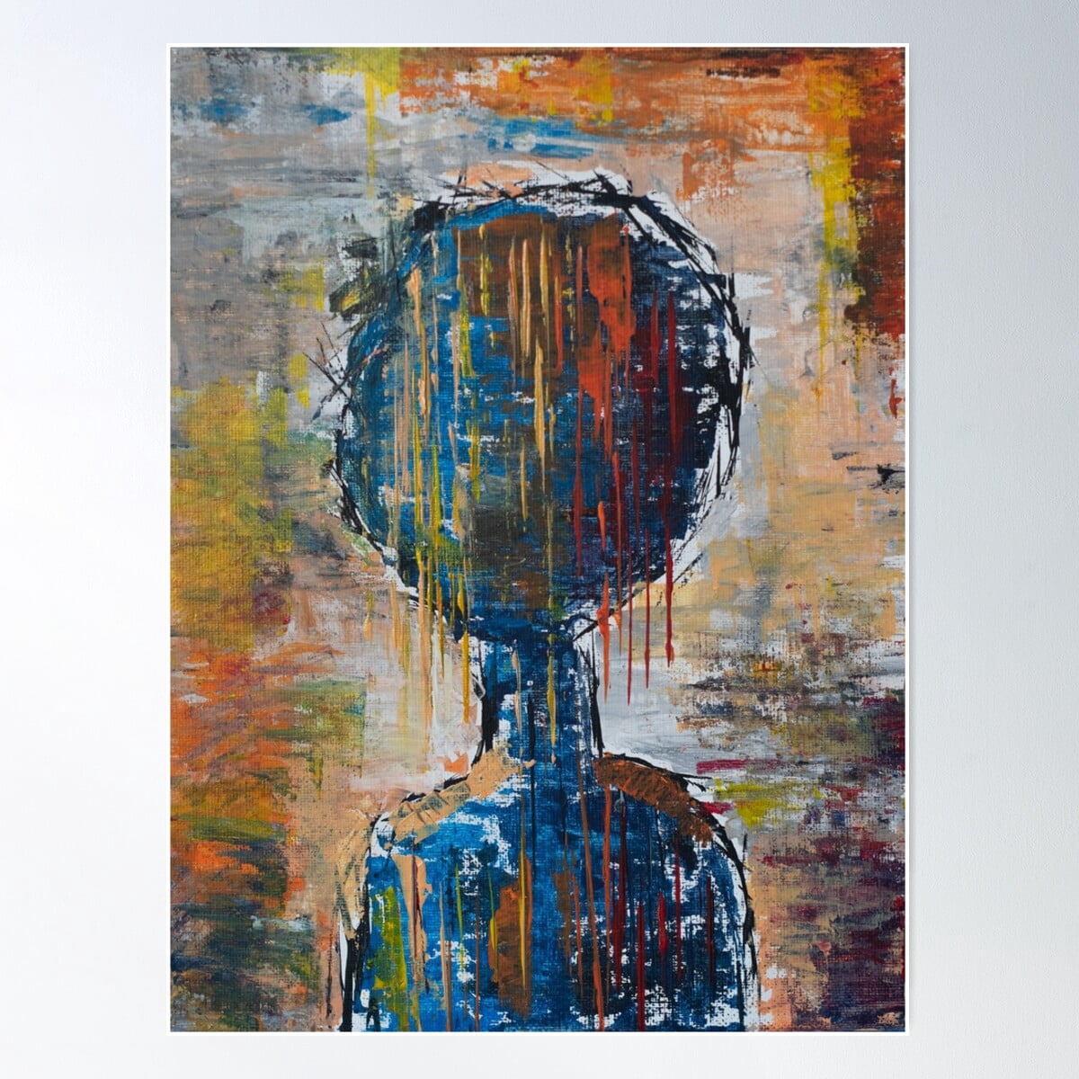 Unmasking Original Abstract Painting Poster Wall Art, Modern Wall Decor ...