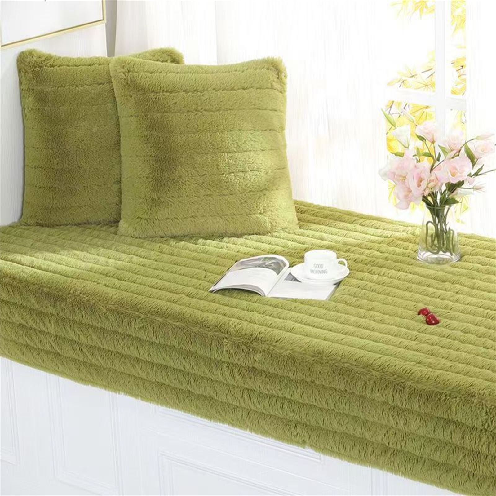 Unmbo Plush Velvet Couch Cover,Sofa Slipcove,Bay Window Covers ...