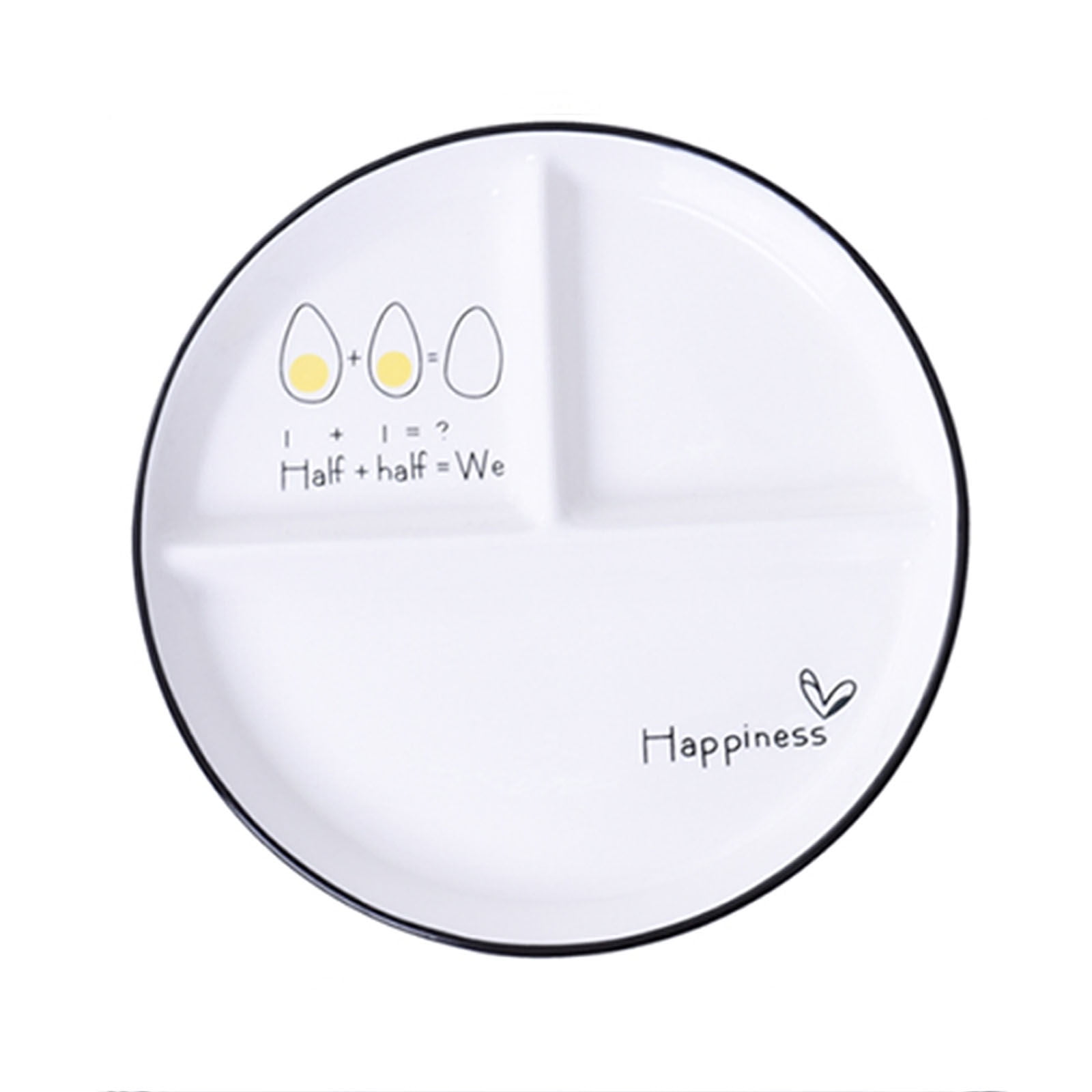 Unmbo Portion Control Plate,Cute Ceramic Portion Control Plate,Divided ...